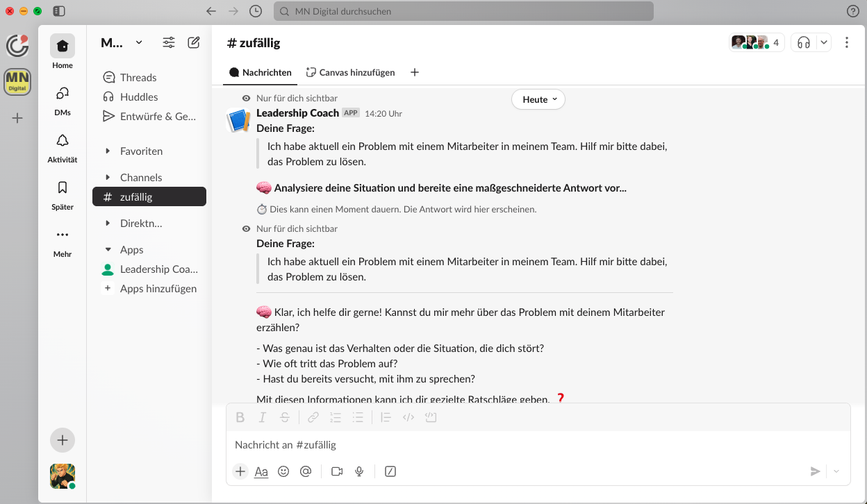 Leadership Coach für Slack | Careertrainer.ai